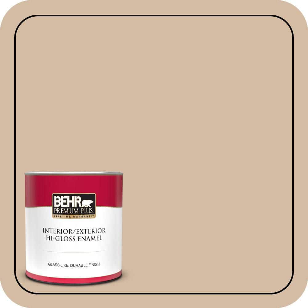 BEHR PREMIUM PLUS 1 qt. #PWL-86 Nutty Beige Hi-Gloss Enamel Interior ...