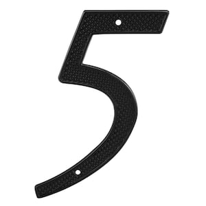 Prime-Line 3 in. House Number 5, Plastic, Black with Nails MP5036 - The ...