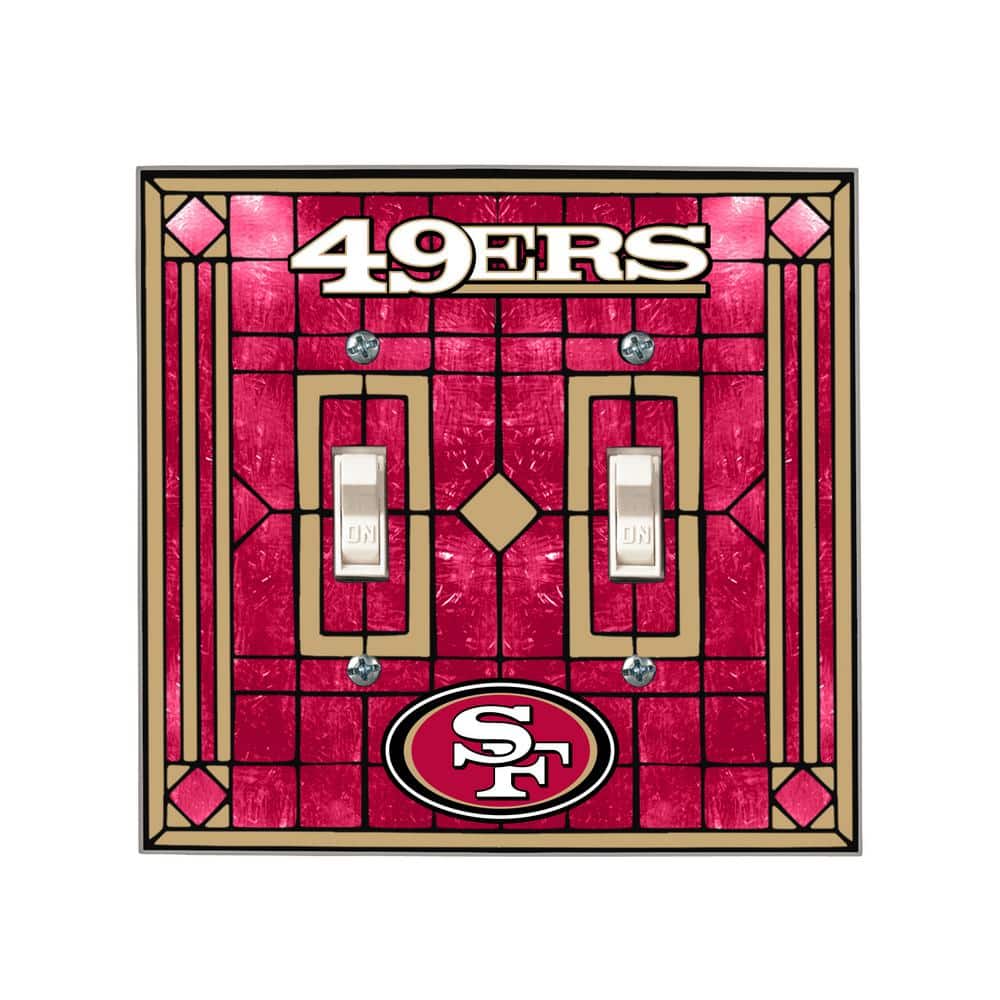 The Memory Company NFL 49ers 2-Gang 2 Duplex Dbl Lightswitch Cover NFL ...