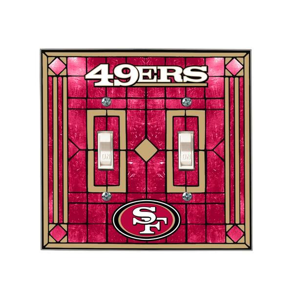 The Memory Company NFL 49ers 2-Gang 2 Duplex Dbl Lightswitch Cover NFL ...