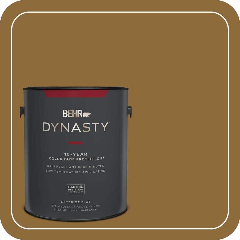 BEHR DYNASTY 1 gal. #310F-7 Carmel Woods Flat Exterior Stain-Blocking ...