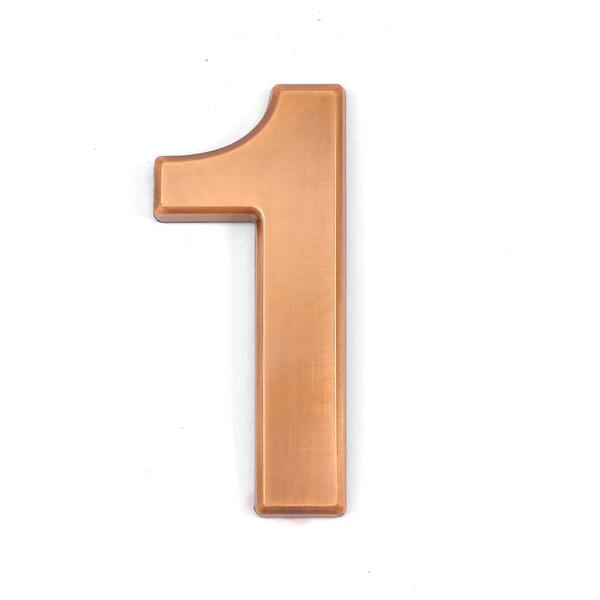 Barton 4 in. House Door Number 1 ABS Plated Self Adhesive Bronze ...
