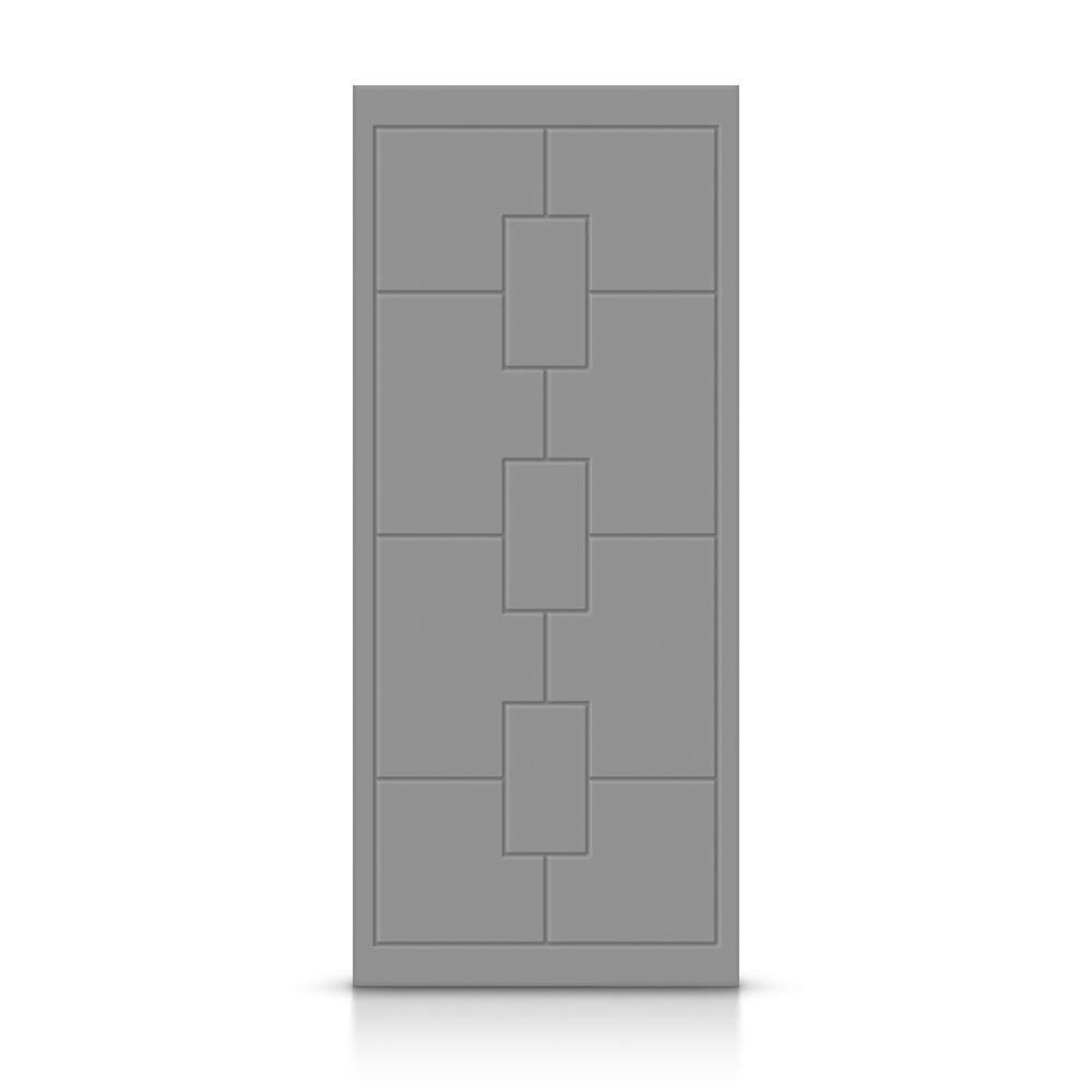 CALHOME 24 in. x 84 in. Hollow Core Light Gray Painted Composite MDF ...