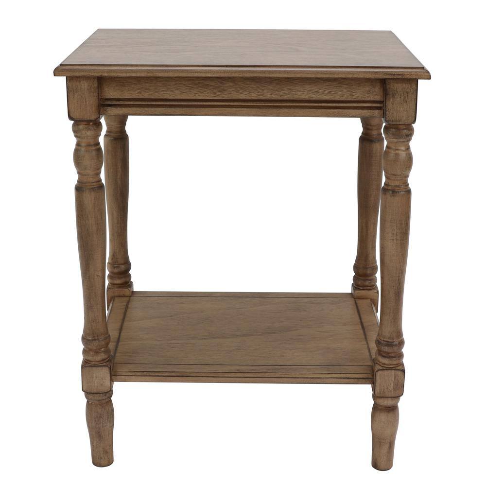 Decor Therapy Simplify Wood End Table with Shelf, Sahara Finish FR8711 ...