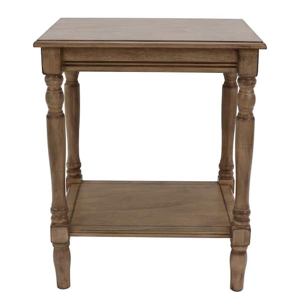 Decor Therapy Simplify Wood End Table with Shelf, Sahara Finish FR8711 ...