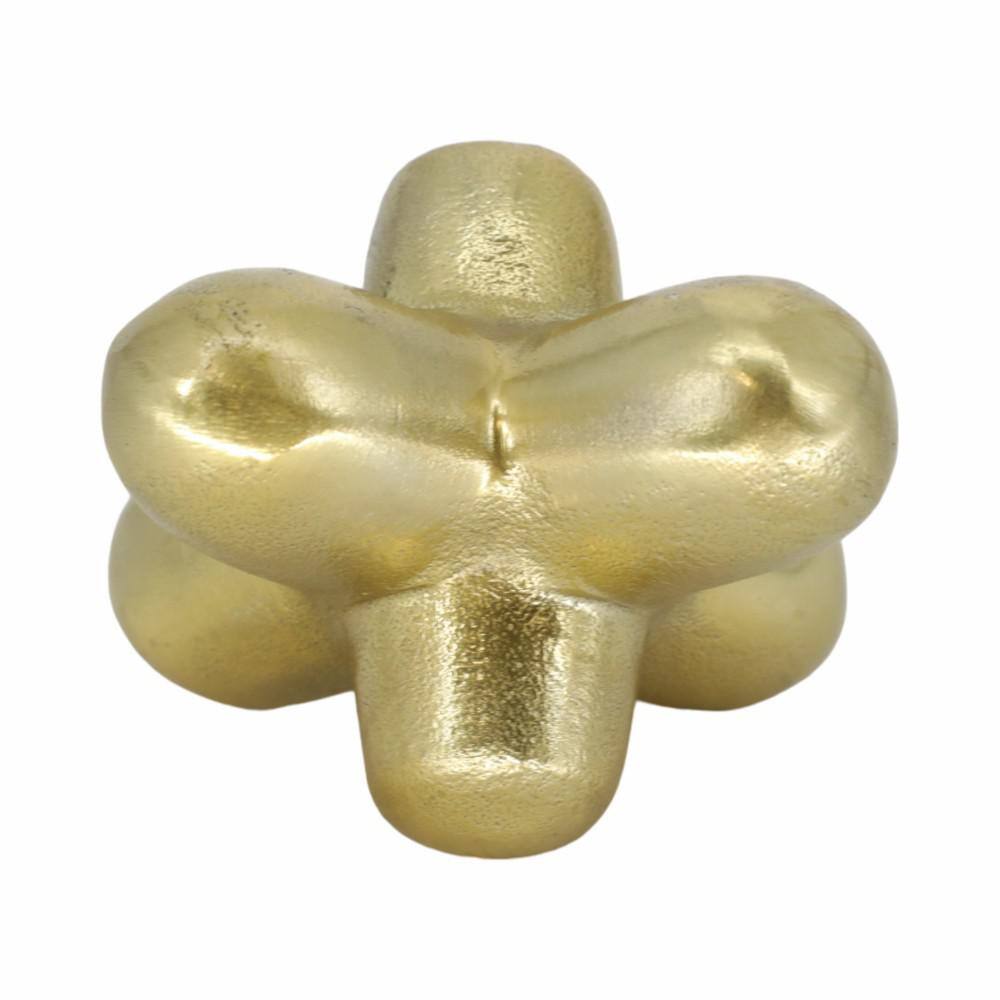 Liv & Skye Gold 6 in. x 6 in. Metal Abstract Geometric Orb Sculpture ...