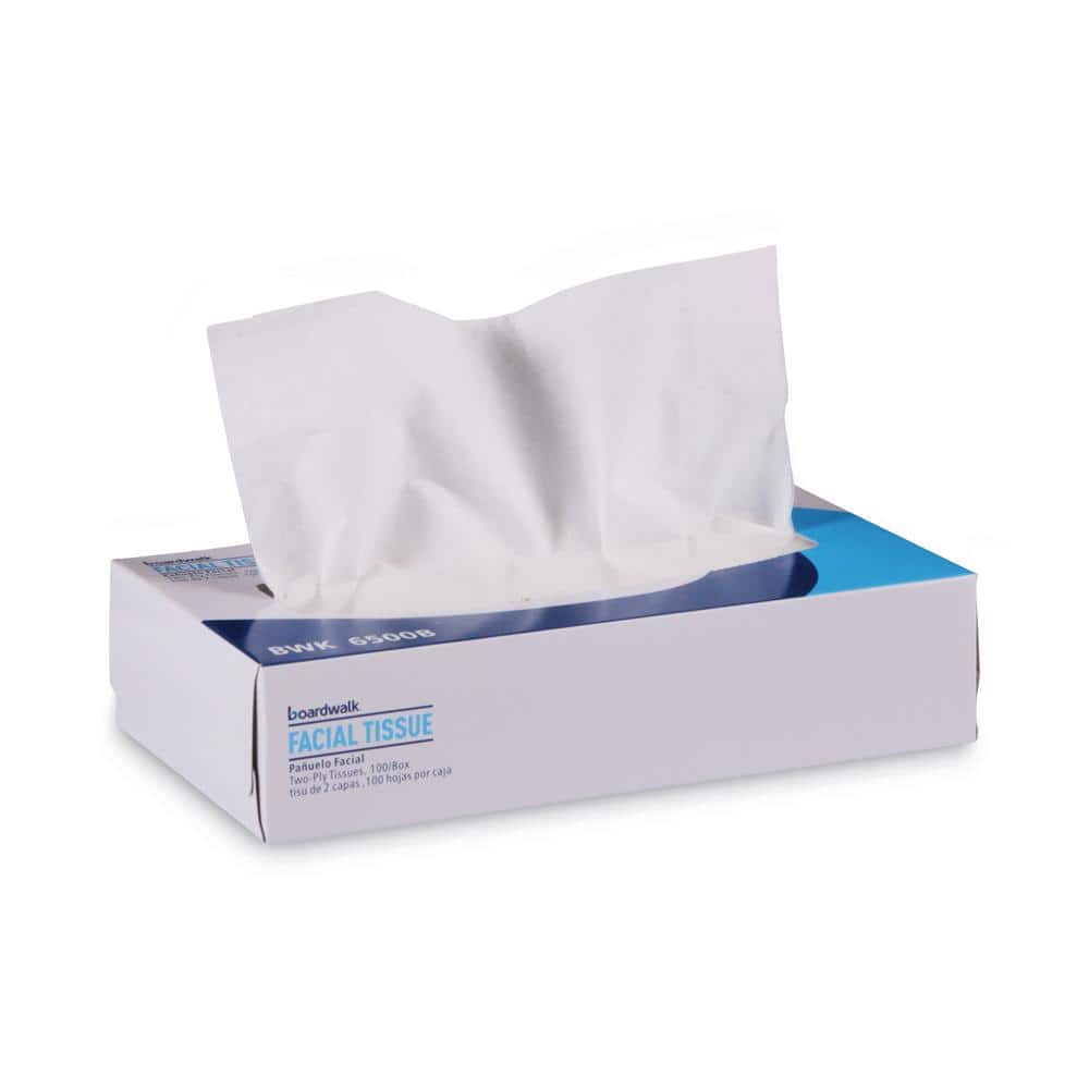 Boardwalk Office Packs Facial Tissue Flat Box (100-Sheet/Box, 30-Boxes ...