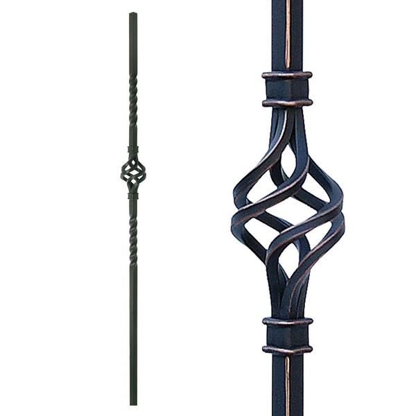 EVERMARK Stair Parts 44 in. x 1/2 in. Oil Rubbed Bronze Single Basket ...