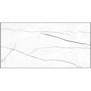 Breo Blanco 32 in. x 64 in. Polished Porcelain Floor and Wall Tile (27. ...