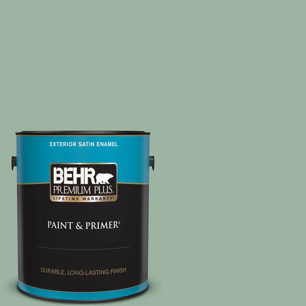 BEHR PREMIUM PLUS 1 gal. #S410-4 Copper Patina Satin Enamel Exterior ...