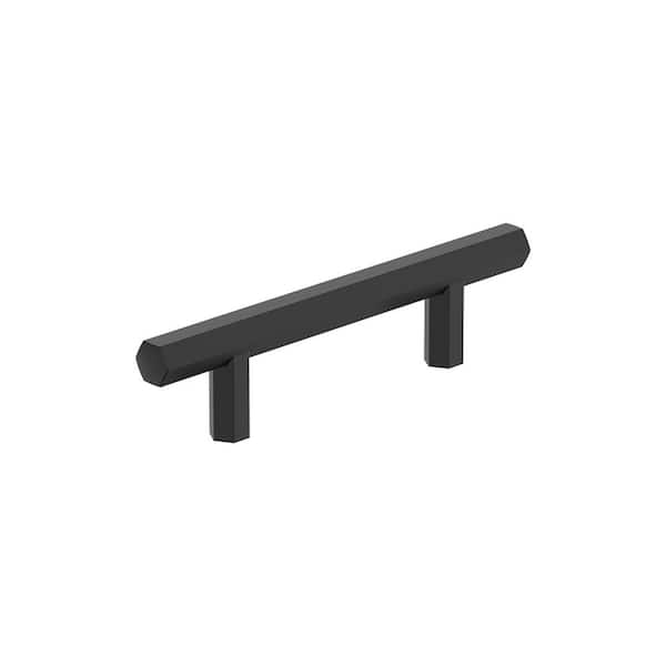 Amerock Caliber 3 in. (76mm) Modern Matte Black Bar Cabinet Pull ...
