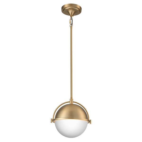 TinHon Modern 1-Light Gold Globe Pendant Light with Frosted Glass Shade ...