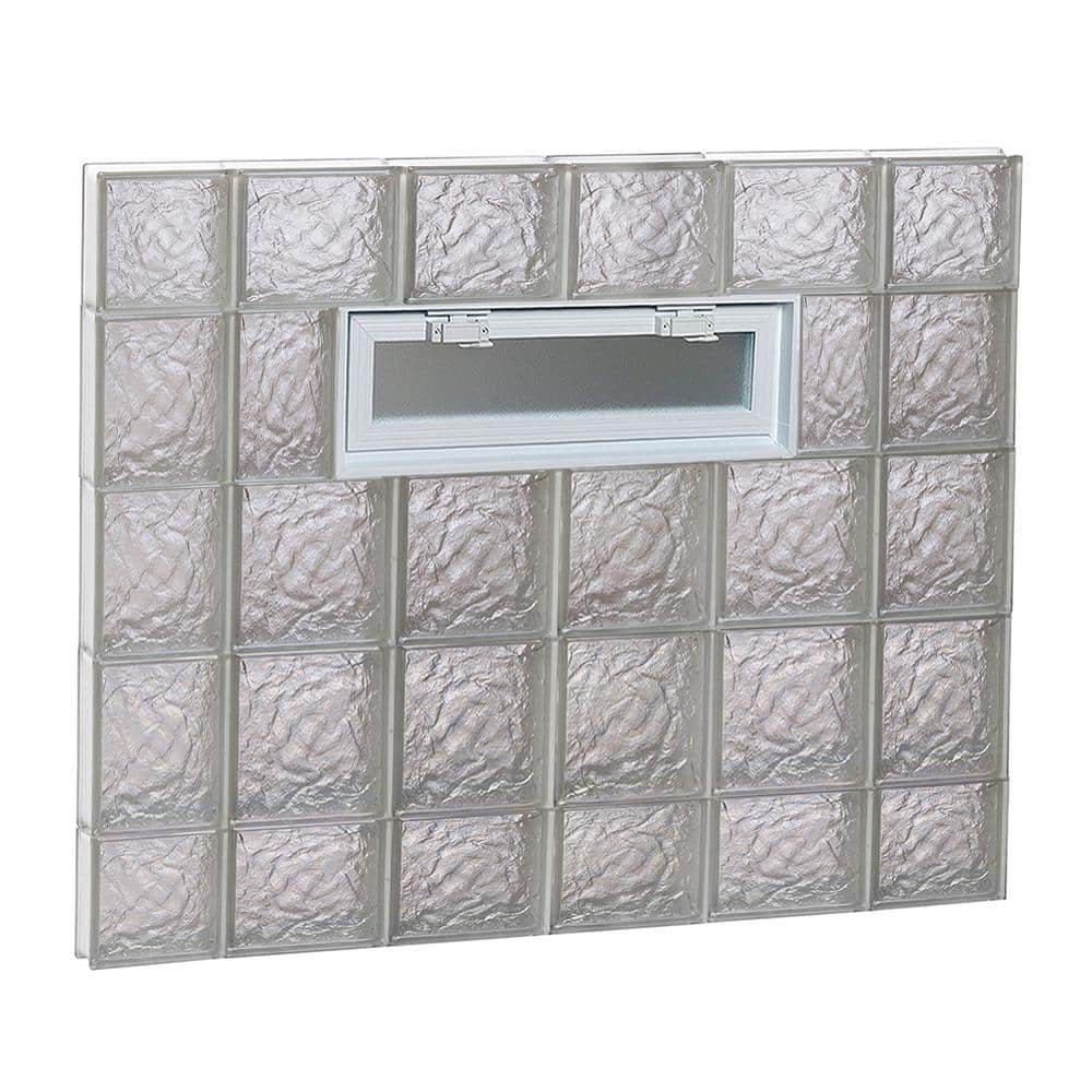 Clearly Secure 42.5 in. x 34.75 in. x 3.125 in. Frameless Ice Pattern ...