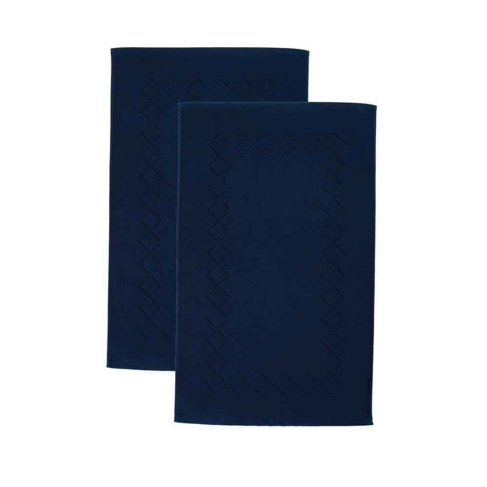 Gracious 2-Pieces Navy Turkish Cotton Bath Mats gracionvy2bm - The Home ...