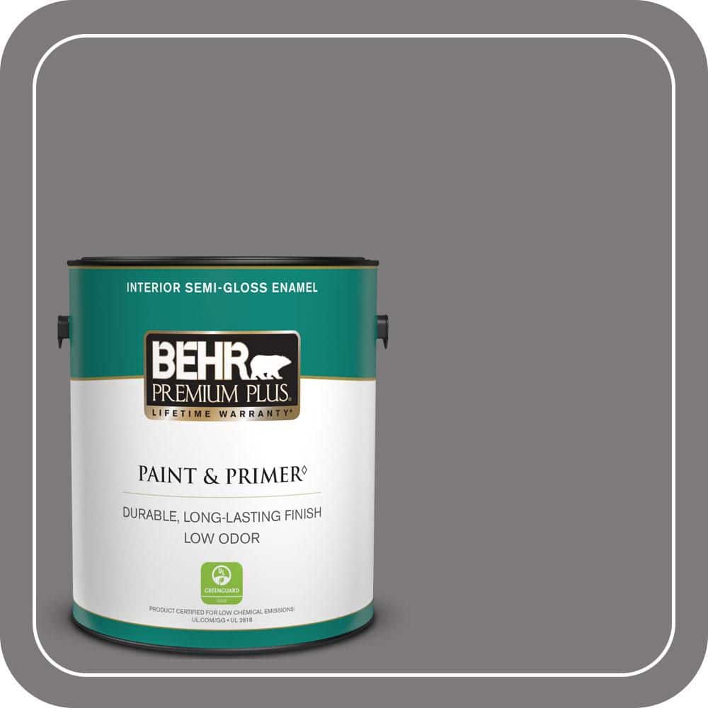 BEHR PREMIUM PLUS 1 gal. #BXC-58 Stormy Gray Semi-Gloss Enamel Low Odor ...