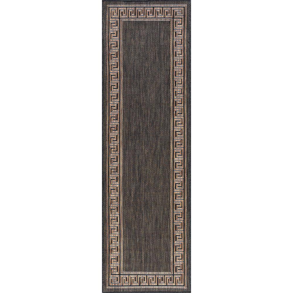 Tayse Rugs Eco Gold 3 ft.x10 ft. Greek Key Indoor Outdoor Area Rug ...