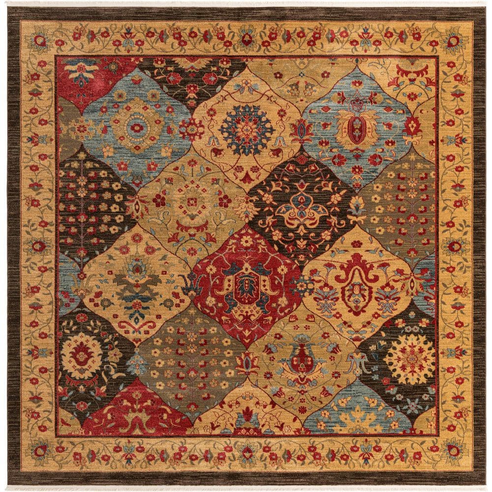 Unique Loom Edinburgh Tulip Multi 10' 0 x 10' 0 Square Rug 3121090 ...