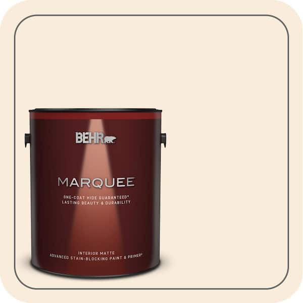 BEHR MARQUEE 1 gal. #PPH-12 Ivory Matte Interior Paint with Primer ...