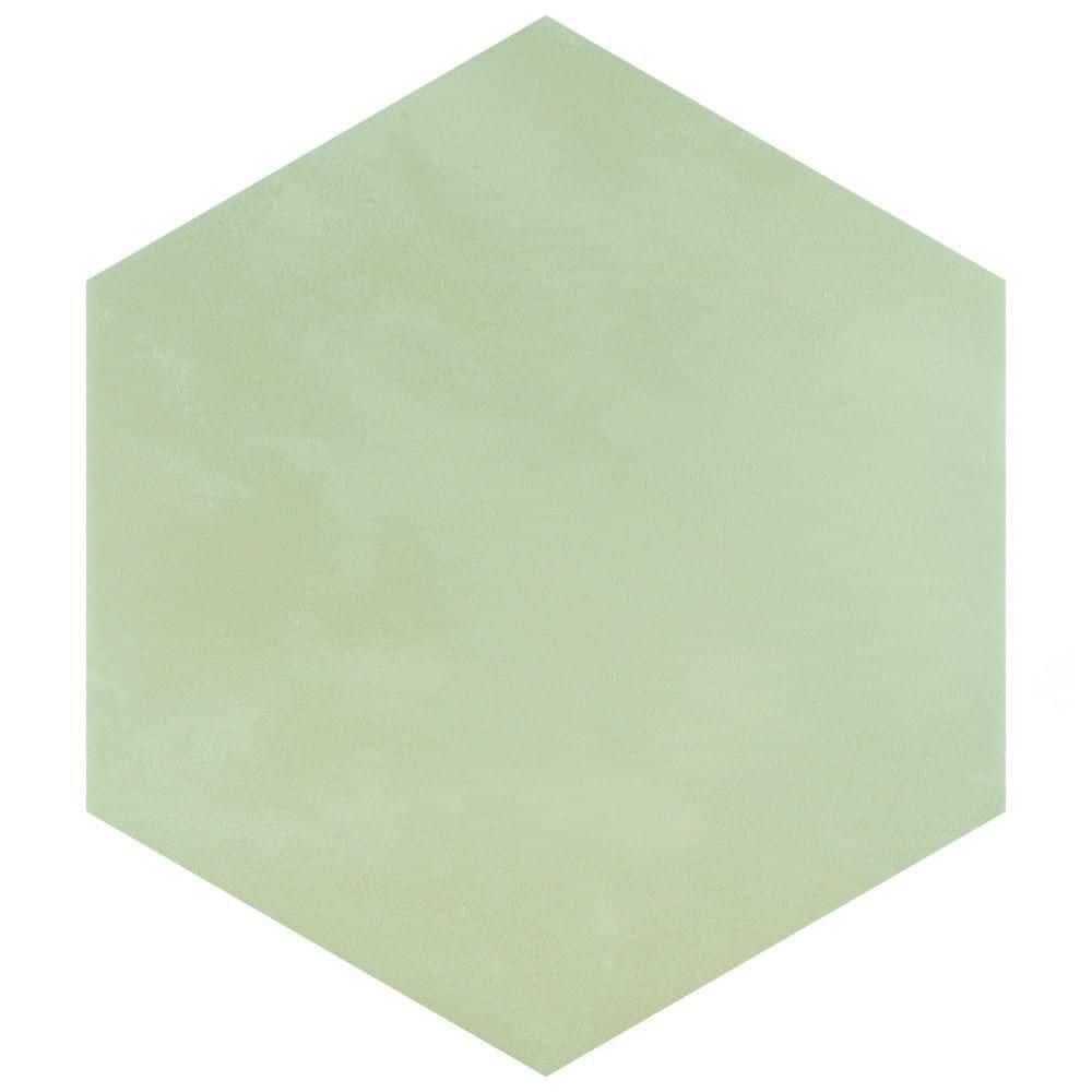 Merola Tile Horizon Hex Verde 7-3/4 in. x 9 in. Porcelain Floor and ...