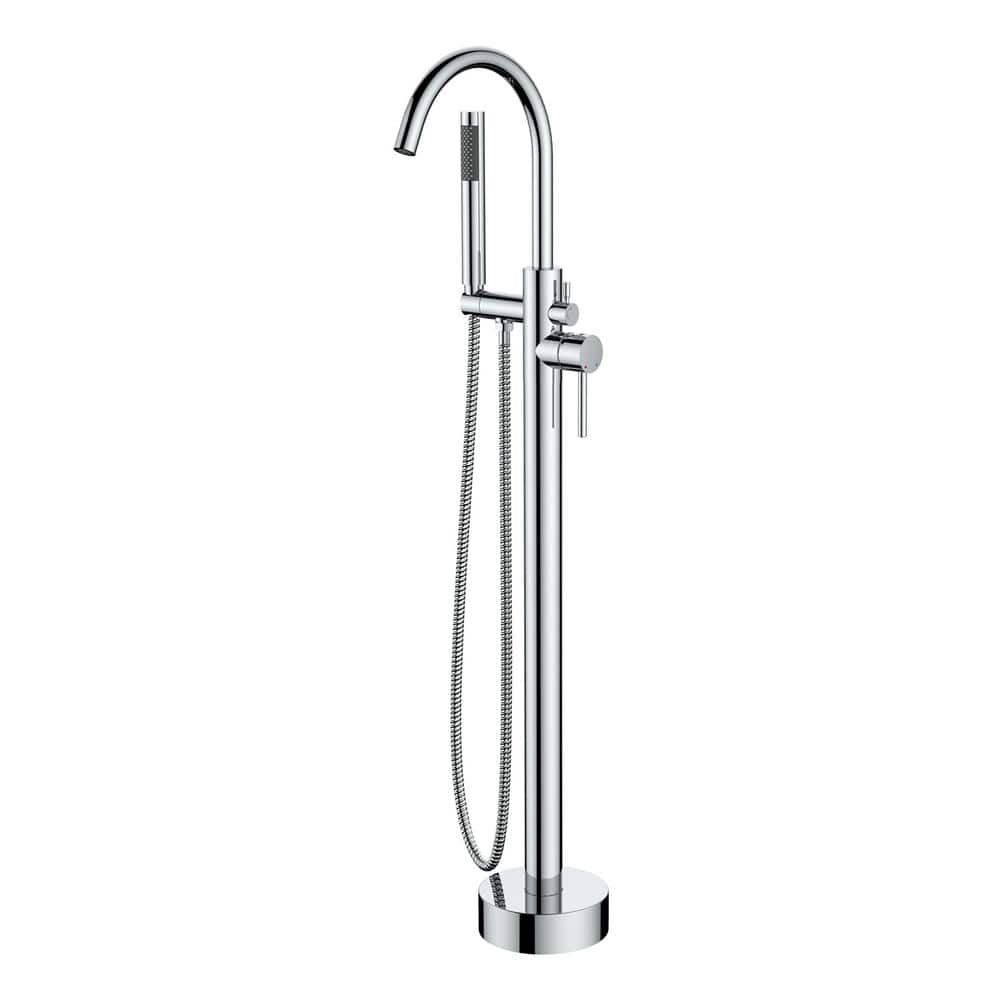 INSTER MINT 2-Handle Floor Mount Freestanding Tub Faucet with Hand ...