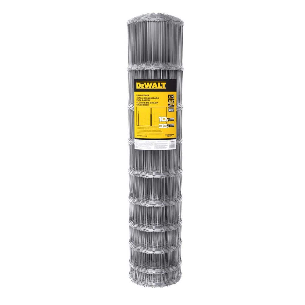 DEWALT 47 in. x 132 ft. 12-1/2 Gauge Galvanized Steel Field Fence ...