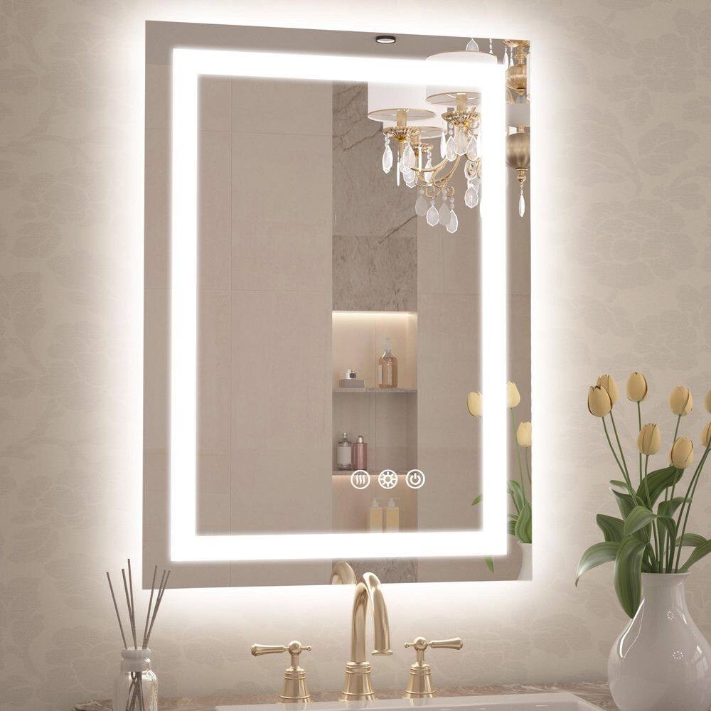 TETOTE 20 in. W x 28 in. H Rectangular Frameless LED Lighted Wall ...
