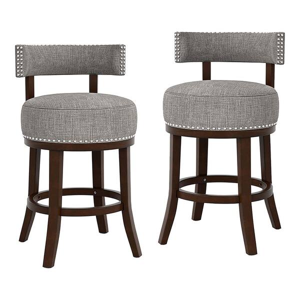 Furniture of America Jacquesville 25 in. Dark Oak and Light Gray Low ...