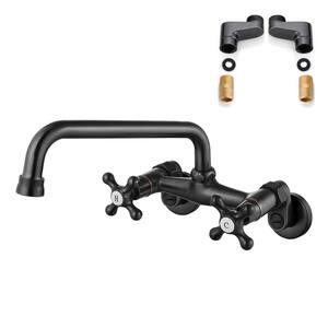 Double Handle Wall Mount Standard Kitchen Faucet in Chrome Polish RRE2 ...