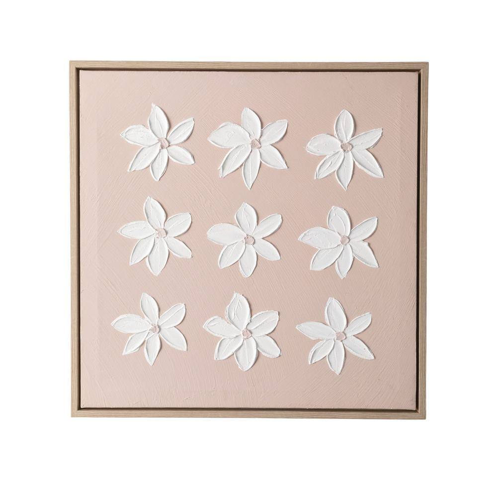 SULLIVANS Framed Textured Flowers Multi-Colored Wall Art, 23.75 in. x ...