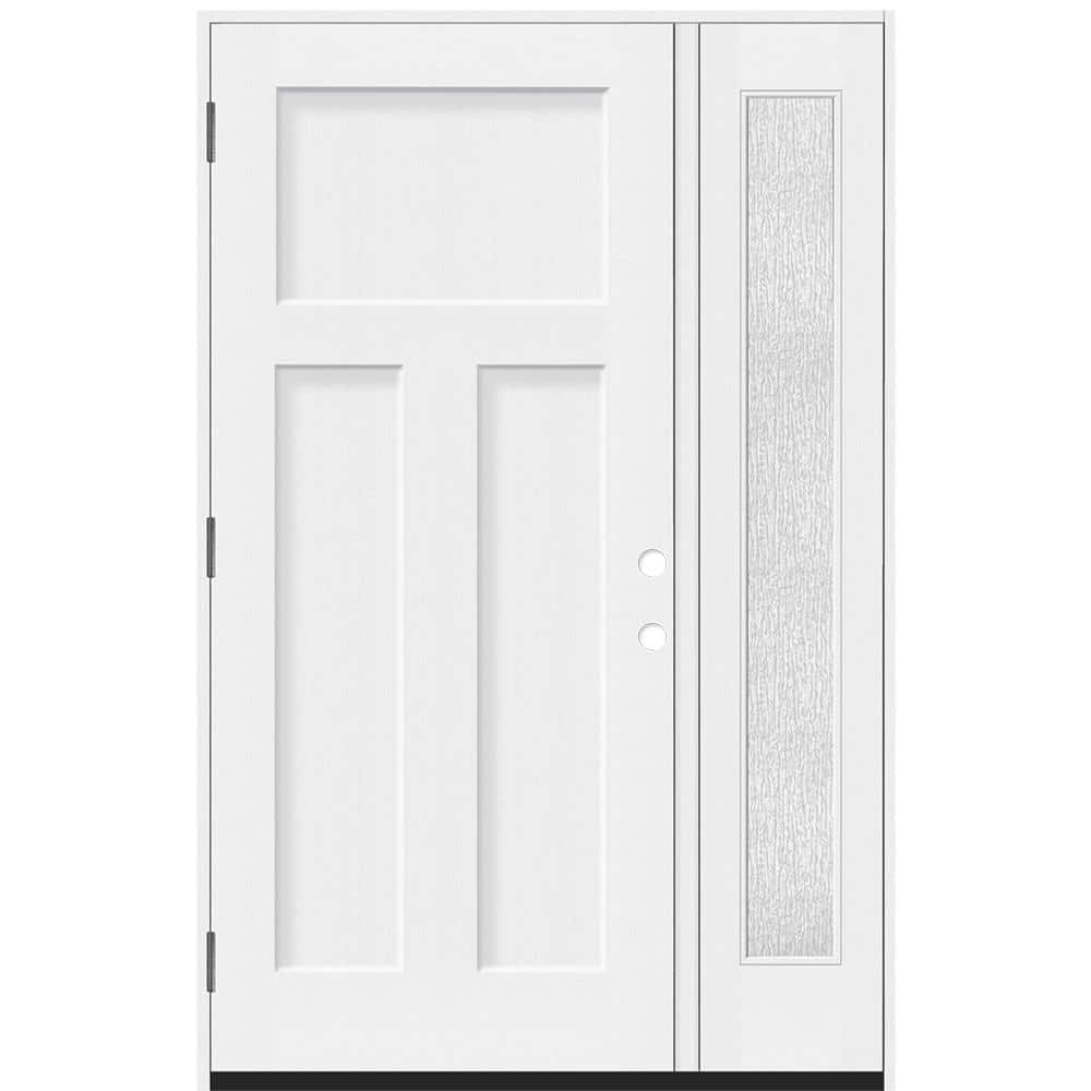 Steves & Sons Legacy 51 in. x 80 in. 3 Panel Craftsman RHOS Unfinished ...