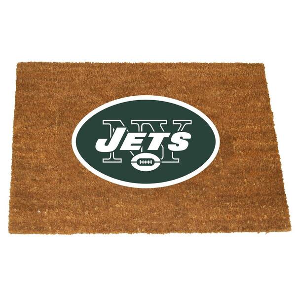 The Memory Company New York Jets 19.5 in. x 29.5 in. Coir Fiber Colored ...