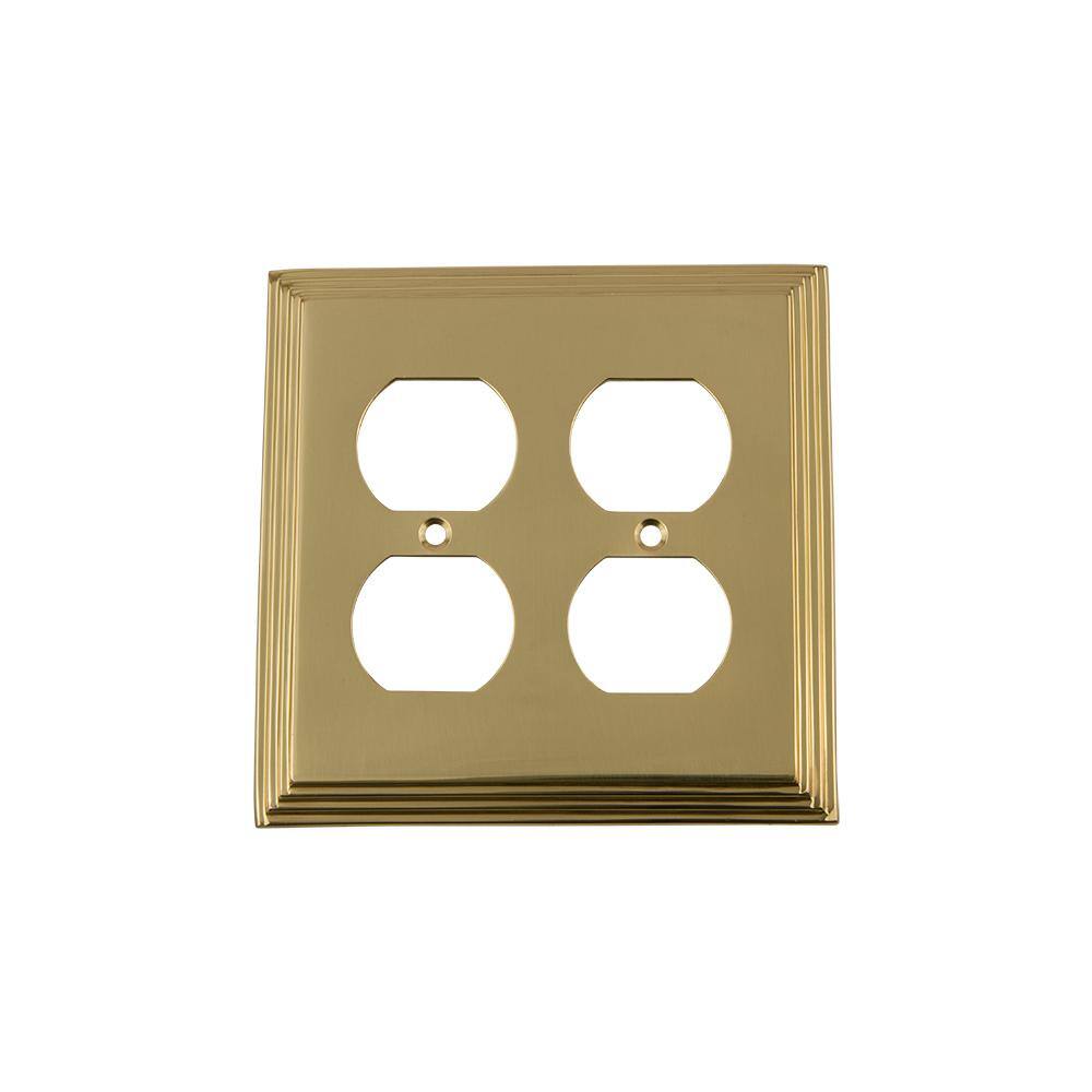 Nostalgic Warehouse Brass 2-Gang Duplex Outlet Wall Plate (1-Pack ...