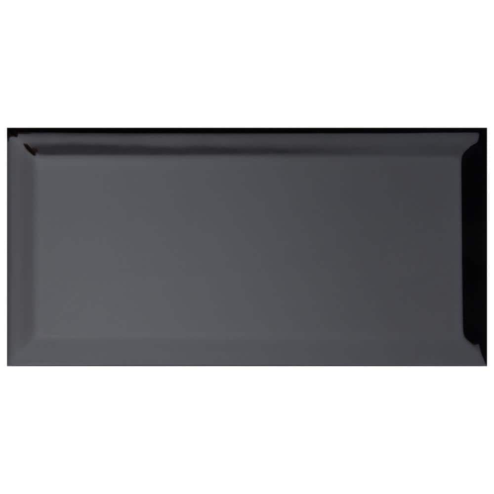 Merola Tile Santorini Biselado Nero 4 in. x 4-7/8 in. Ceramic Wall Take ...