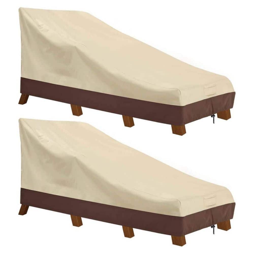 OGETFUUR 2-Pack 80 in. x 32 in. Waterproof Patio Chaise Lounge Cover ...