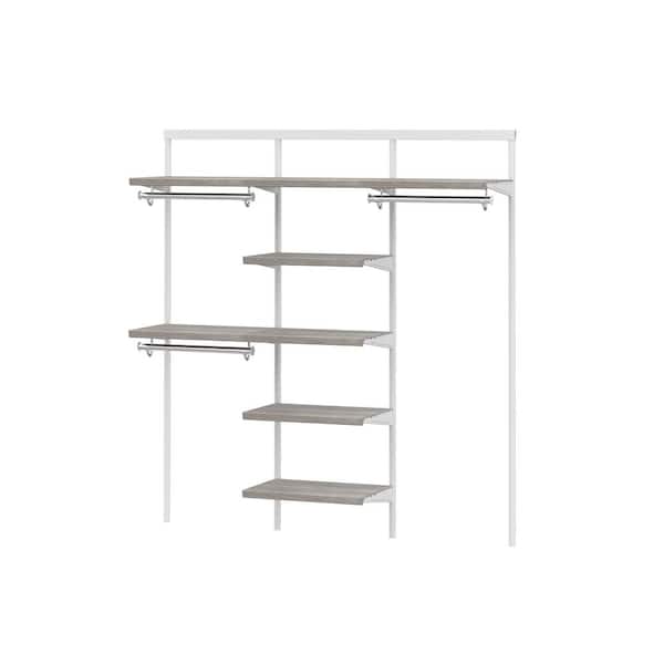 Everbilt Genevieve 6 ft. Gray Adjustable Closet Organizer Long and ...