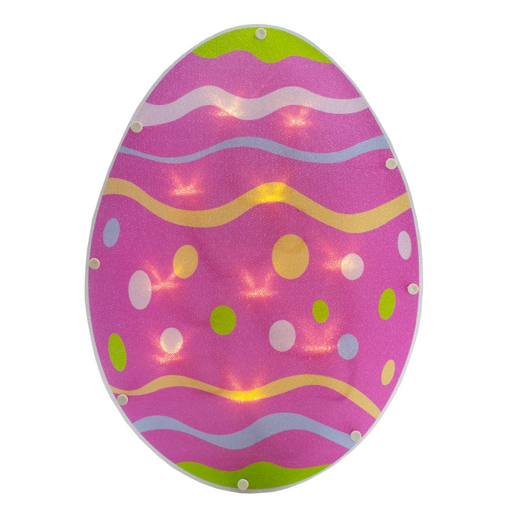 Northlight 14 in. Battery Operated LED Lighted Easter Egg Window ...