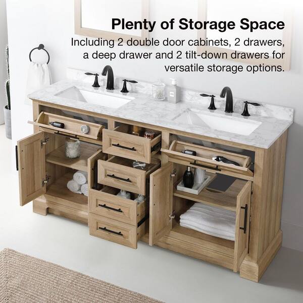 Home Decorators Collection Doveton 60 in. Double Sink Freestanding ...