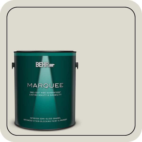 BEHR MARQUEE 1 gal. #GR-W11 Silver Ash Semi-Gloss Enamel Interior Paint ...