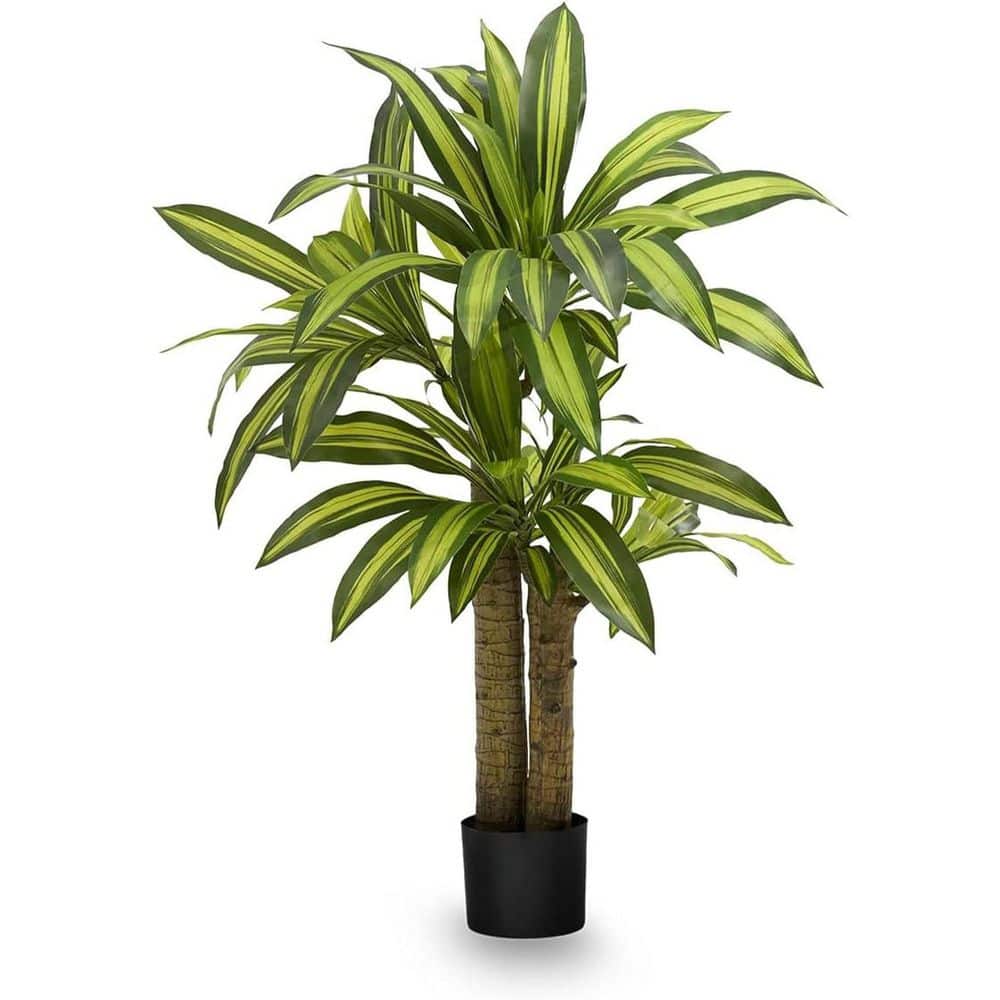 3.9 ft. Artificial Dracaena Tree in Black Pot Z08X4V4NHK - The Home Depot