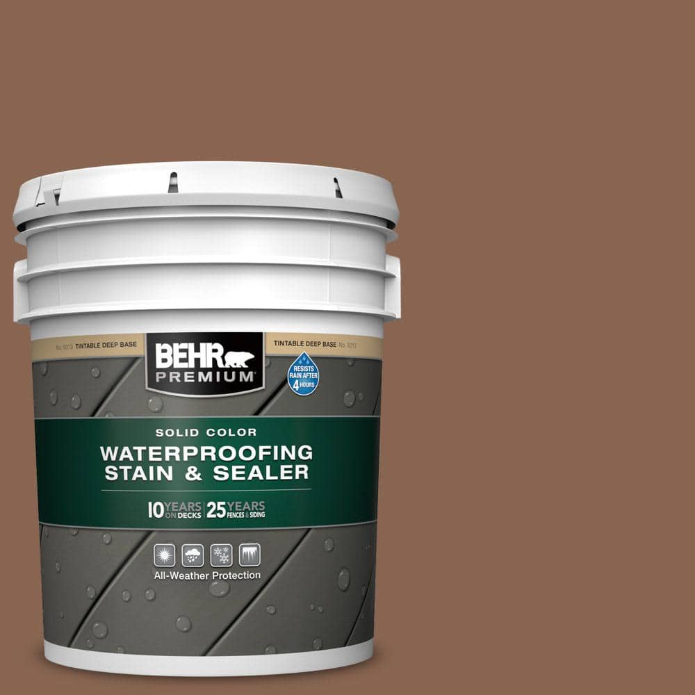BEHR PREMIUM 5 gal. #PPU3-17 Clay Pot Solid Color Waterproofing ...