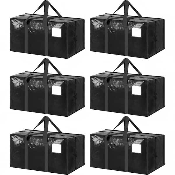 Numhew Heavy Duty, Water Resistant Black 6 Pack Storage Duffle Bags ...