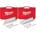 Milwaukee 3/8 in. Drive SAE Ratchet and Socket Mechanics Tool Set with Packout Case (28-Piece ...