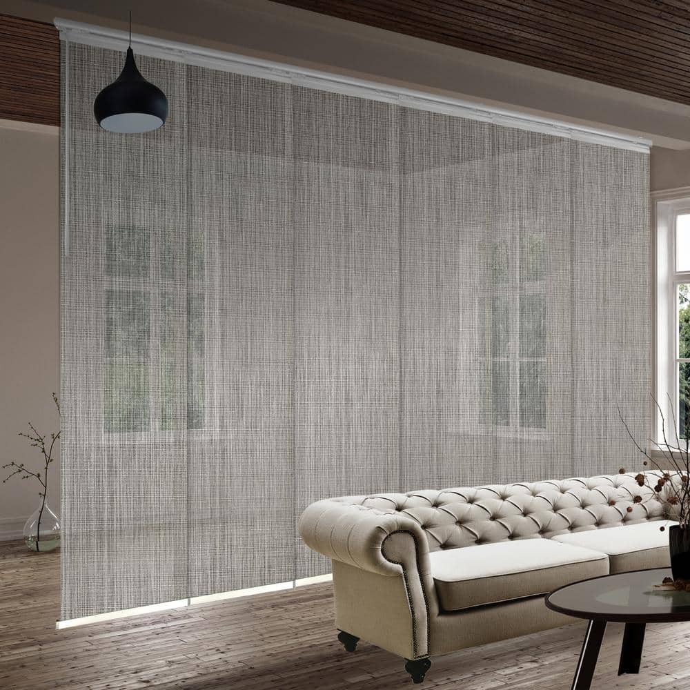 EMOH Stone 70 in. - 130 in. W x 94 in. L Adjustable 6-Panel in White ...