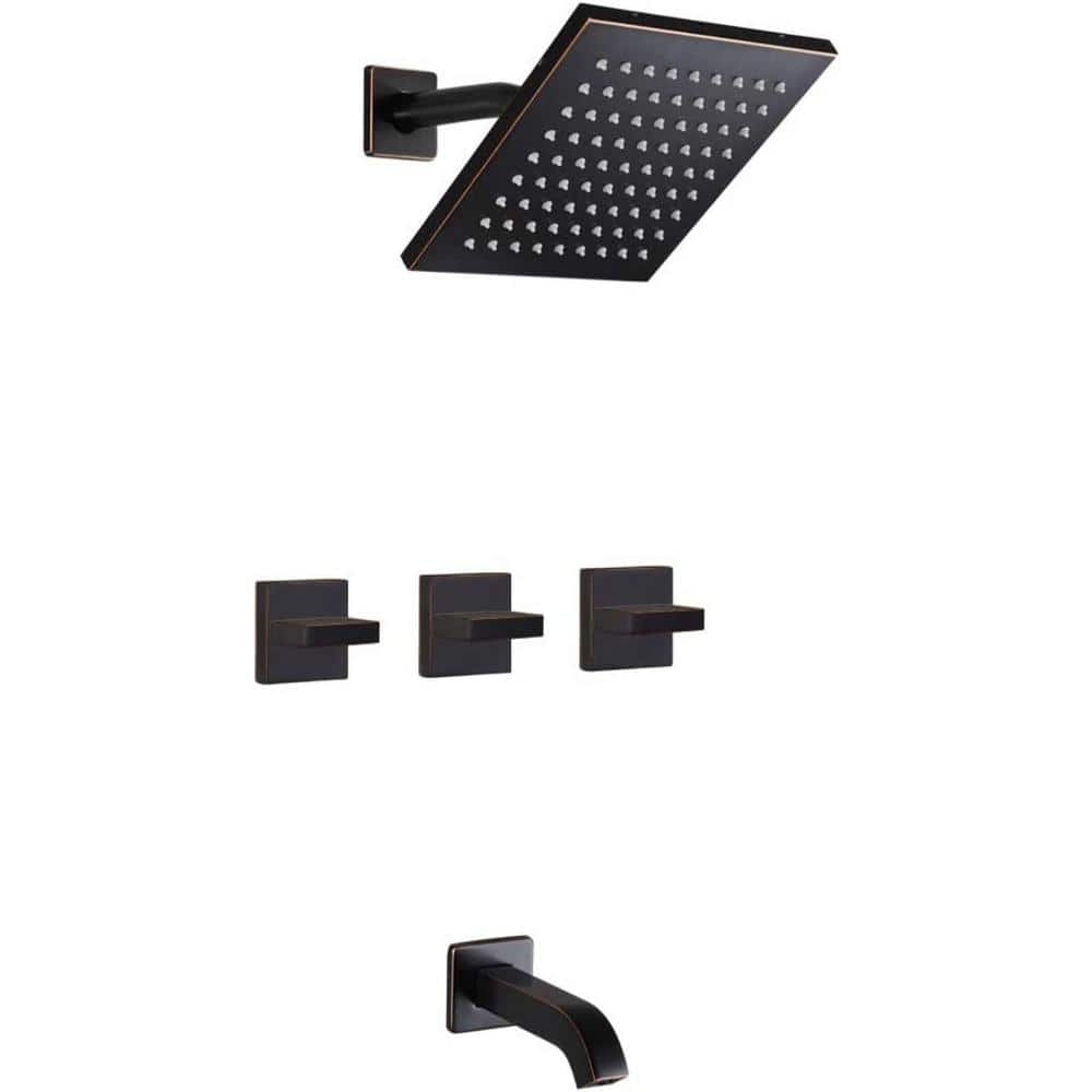 16 GAUGE SINKS Roxy 12.29 in. W 3 Jet Shower Tower in Oil Rubbed Bronze ...