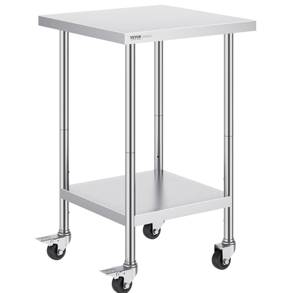 VEVOR 2-4 x 2-4 x 38 in. Stainless Steel Kitchen Prep Table 700 lbs ...
