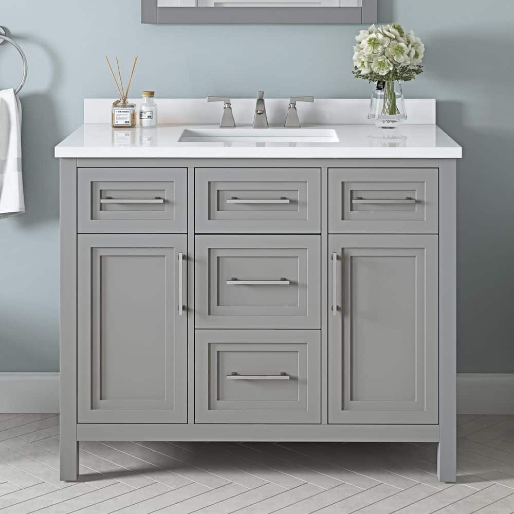 Home Decorators Collection Mayfield 42 in. Single Sink American Gray ...