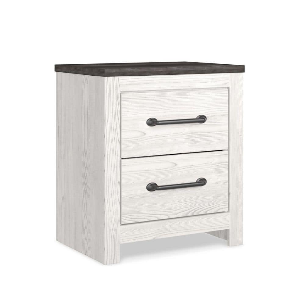 Signature DESIGN BY ASHLEY Gerridan White/Gray 2 Drawer 21.69 in. W ...