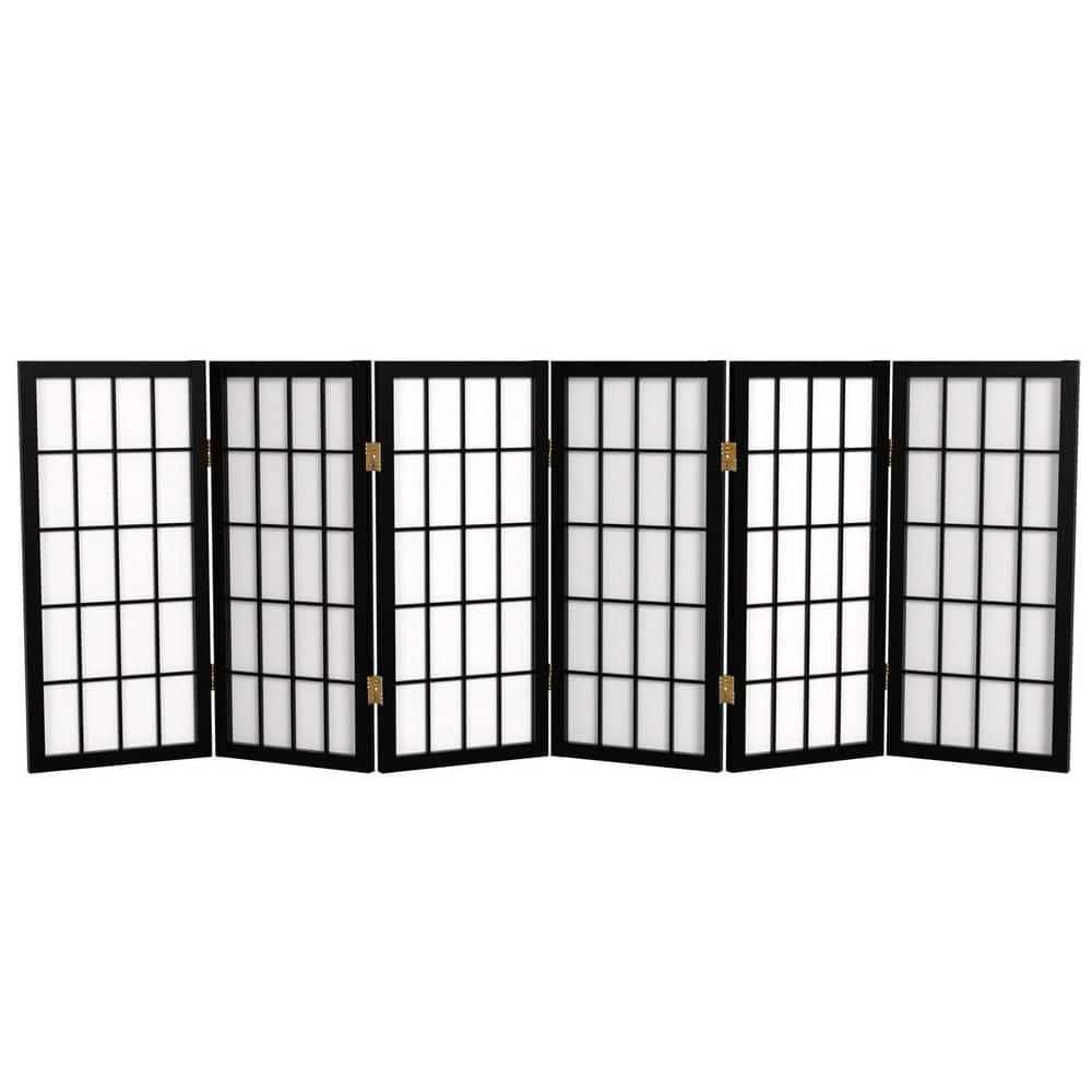 RED LANTERN 2 ft. Short Desktop Window Pane Shoji Screen - Black - 6 ...