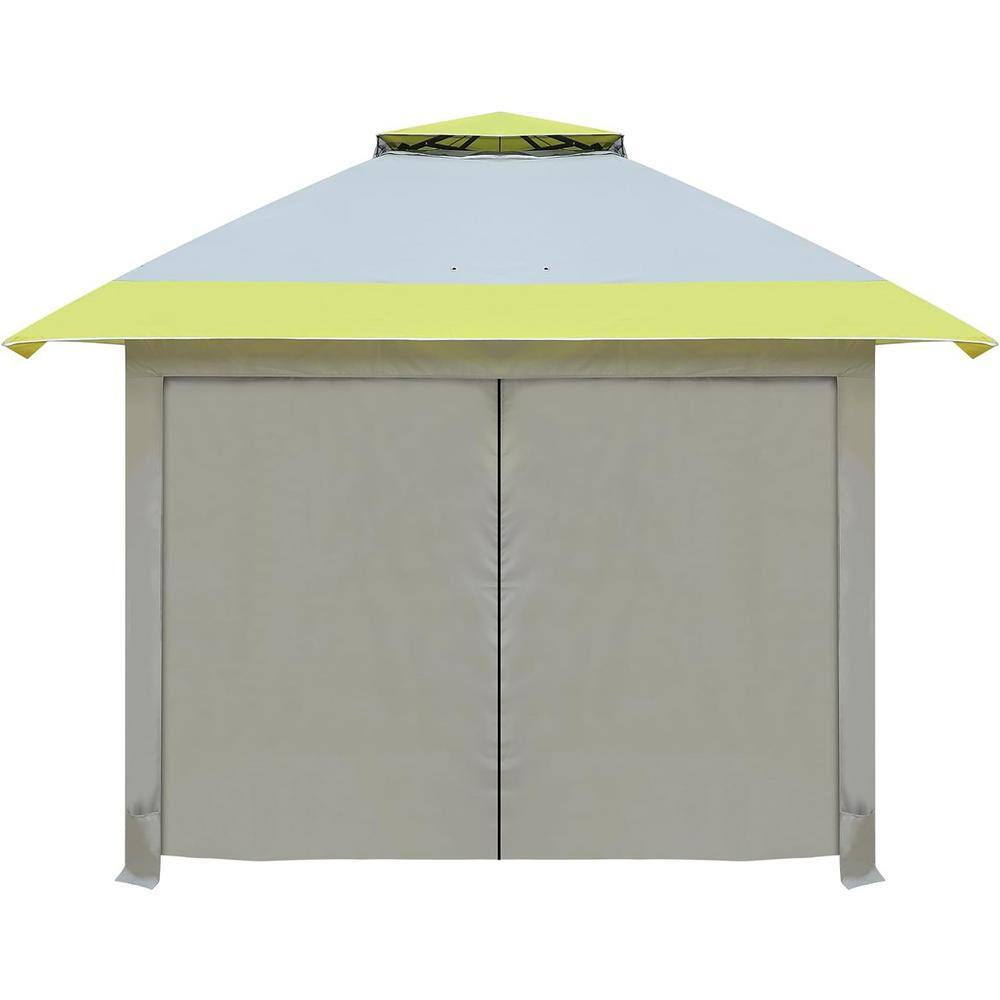 NICE C 10 ft. x 10 ft. Yellow Instant Canopy Gazebo Pop Up Tent with ...