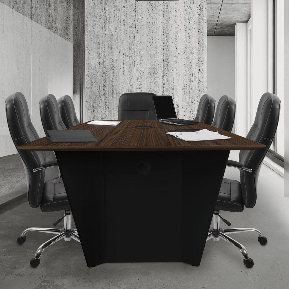 Regency Array 120 in Neo Walnut/Black Conference Table Desk with Power ...